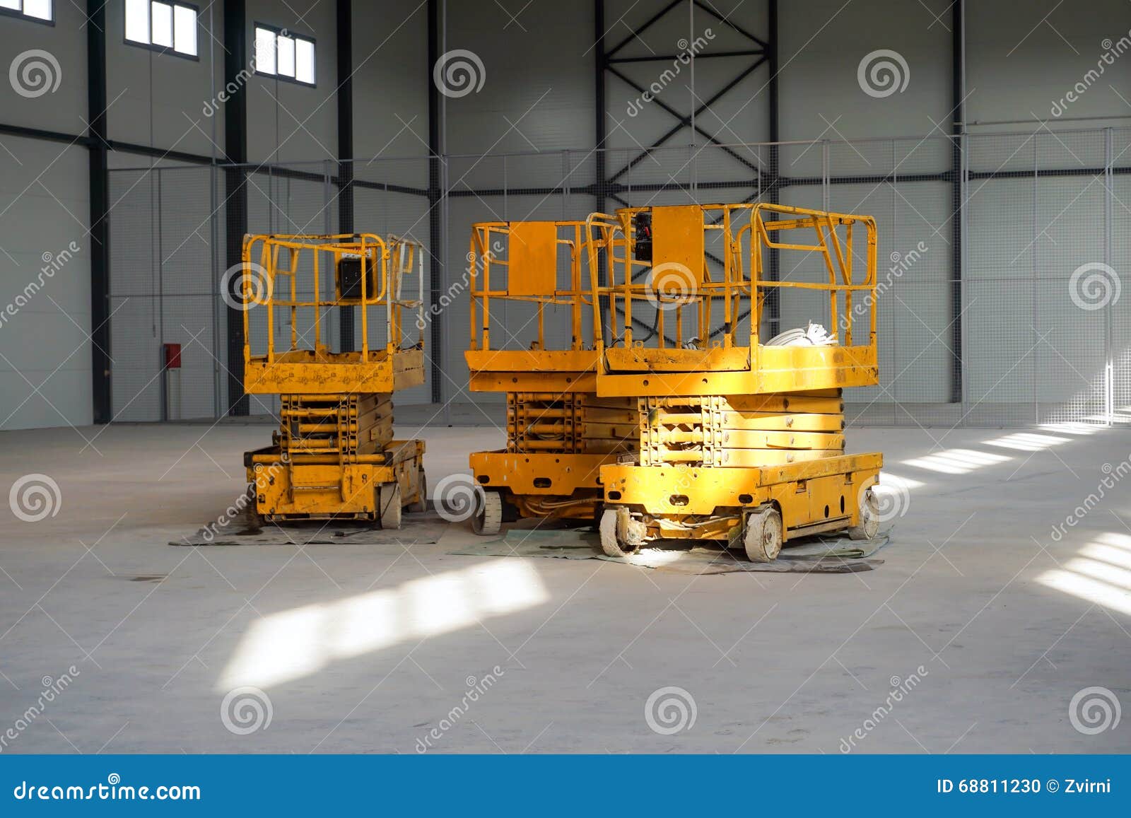 Scissors lift platforms stock photo. Image of machinery - 68811230