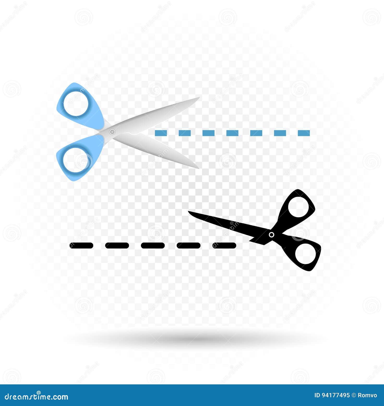 Scissors Cut Line Set. Crop Page. Paper Coupon Icon. Snip Silhouette ...