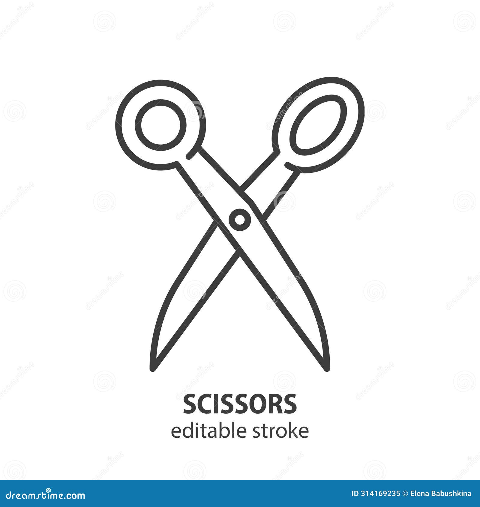 Scissors Line Icon. Tailor Symbol. Editable Stroke Stock Vector ...