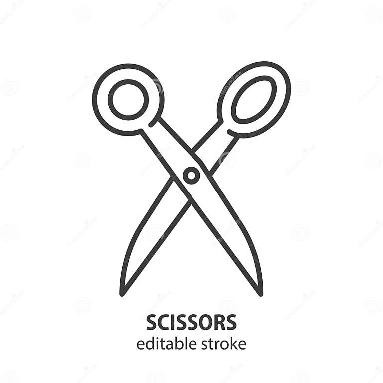 Scissors Line Icon. Tailor Symbol. Editable Stroke Stock Vector ...