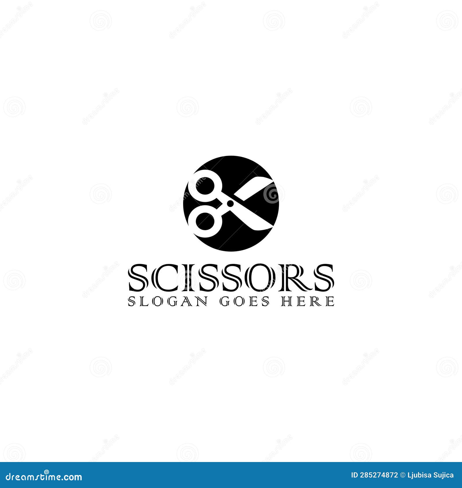Scissors Logo Template Isolated on White Background Stock Vector ...