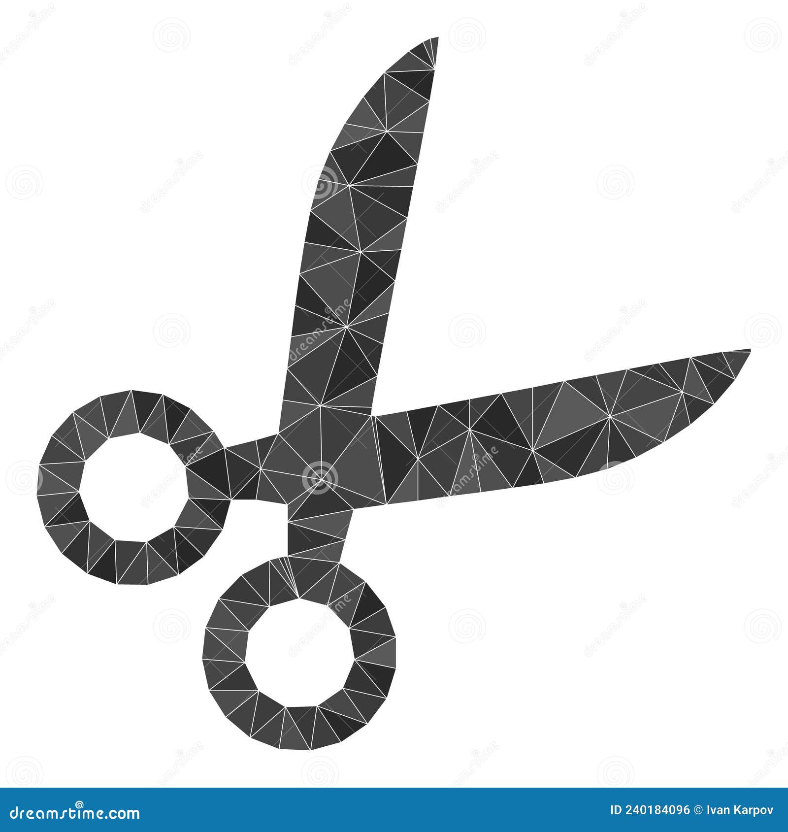 Scissors Low-Poly Mocaic Icon Stock Vector - Illustration of ...