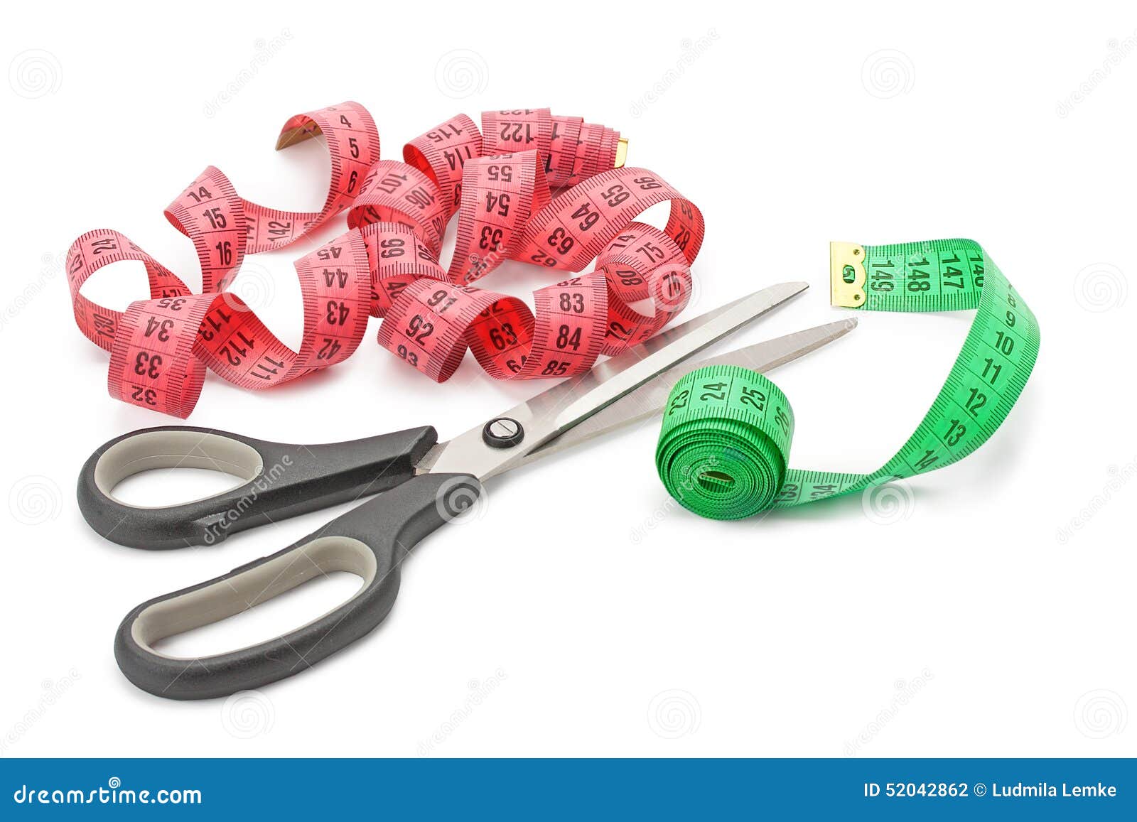 Scissors and Measuring Tape Stock Photo - Image of roll, concept: 52042862