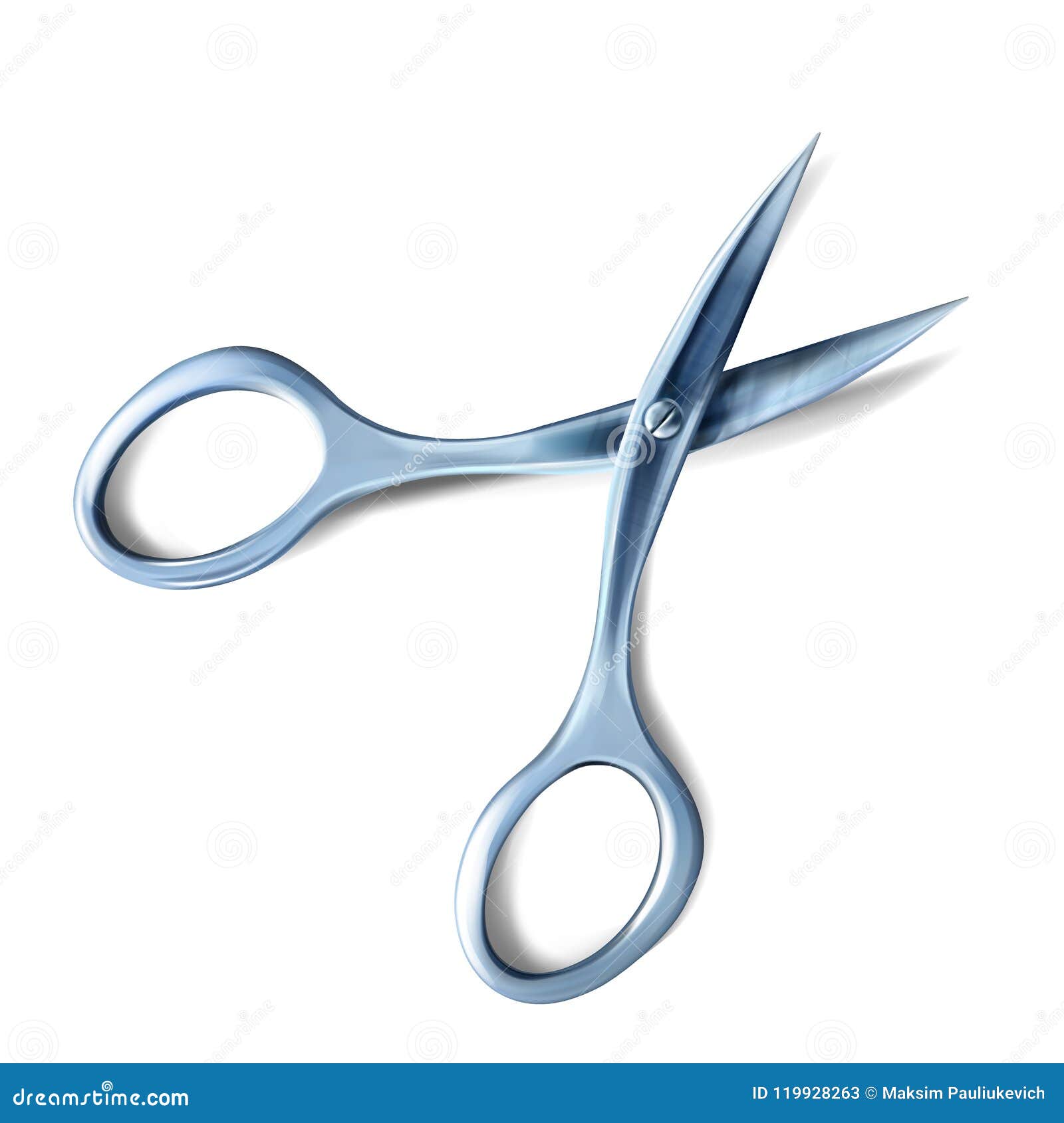 Scissors Metallic Realistic Vector Illustration Stock Vector ...