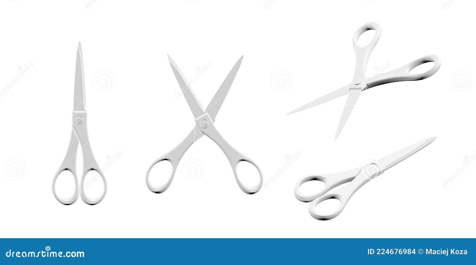 Scissors Mockup Isolated on White Background Stock Illustration ...