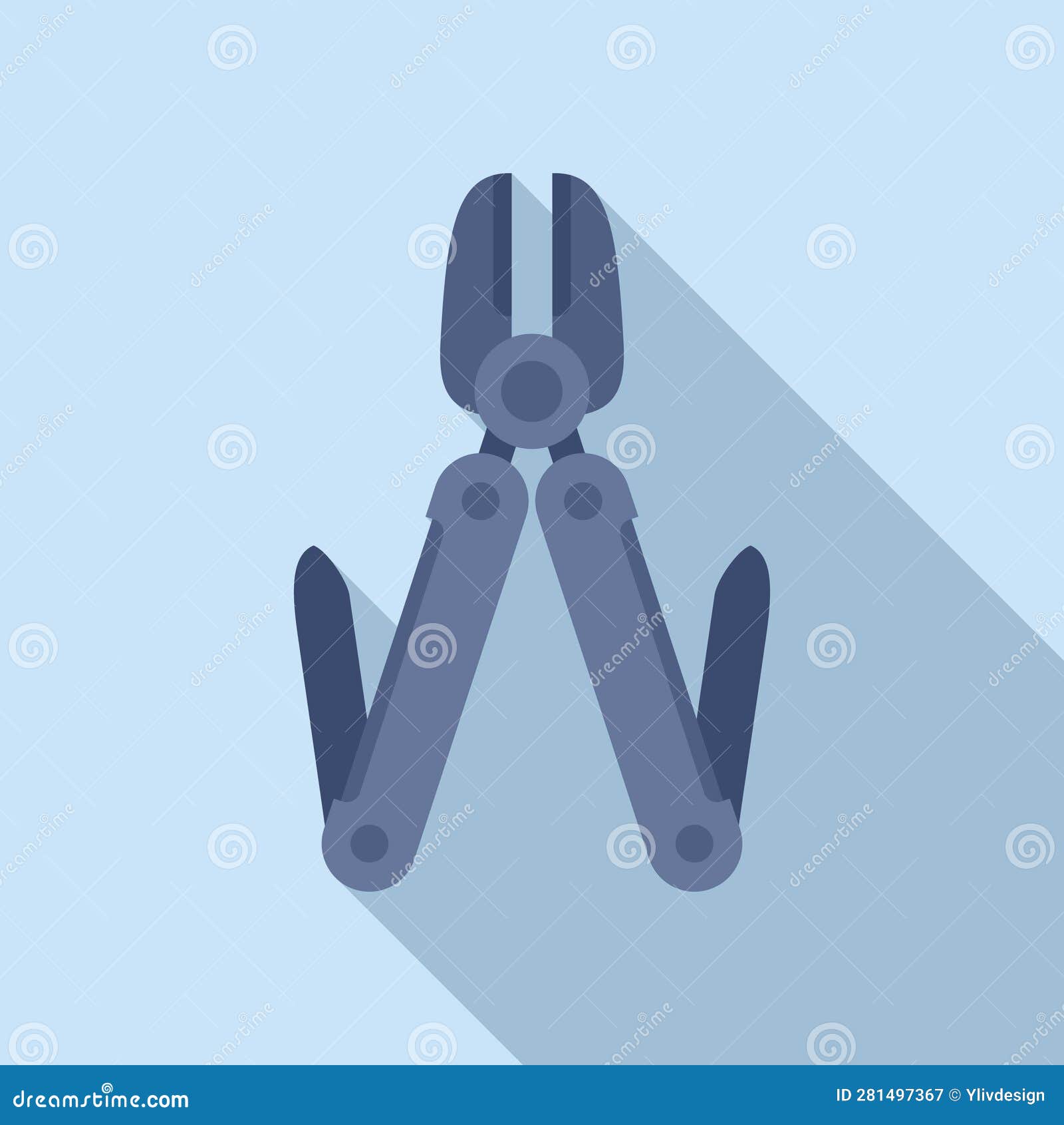Scissors Multitool Icon Flat Vector. Army Knife Stock Illustration ...