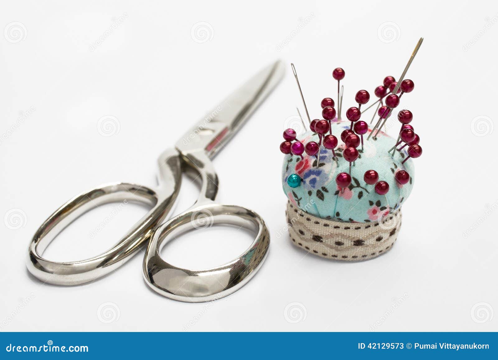 Scissors and Needle stock image. Image of color, pink - 42129573