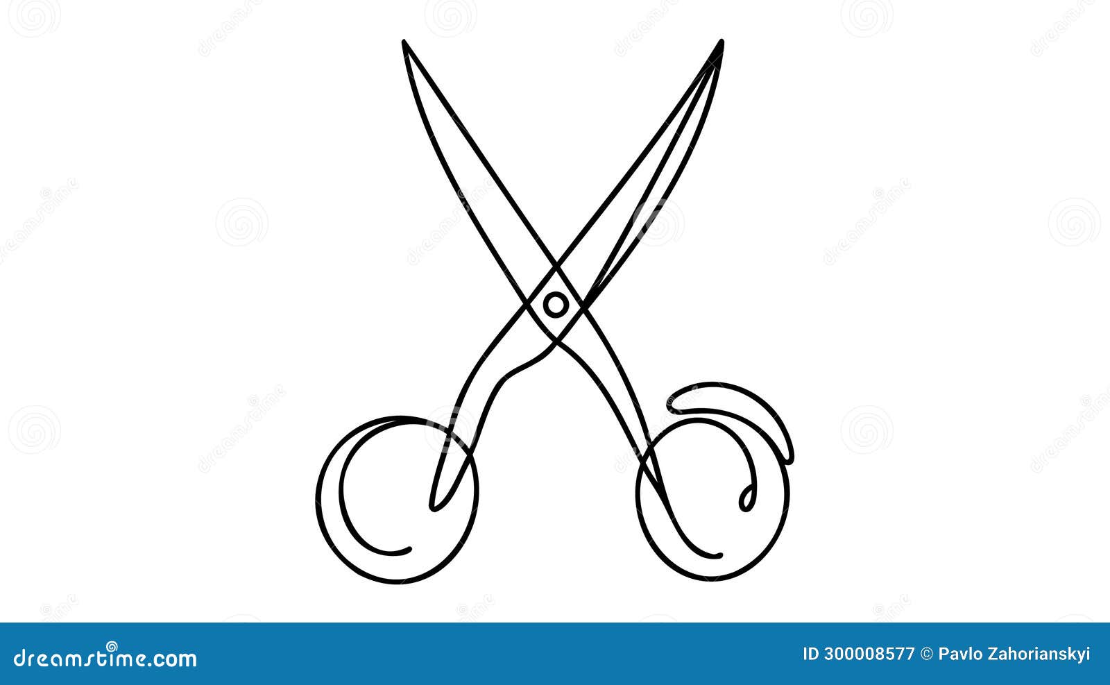 Scissors One-line Art, Hand Drawn Continuous Contour. Shears, Drawing ...