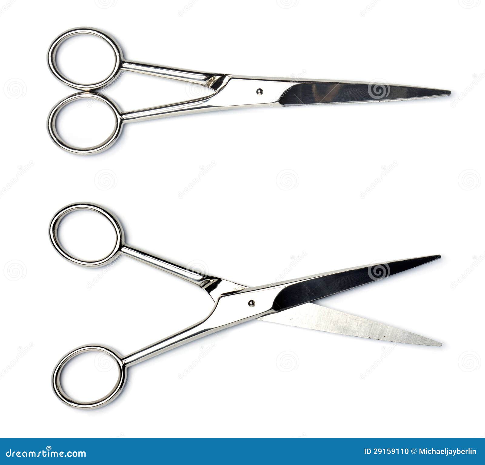 Scissors, Opened and Closed Stock Photo - Image of item, knife: 29159110