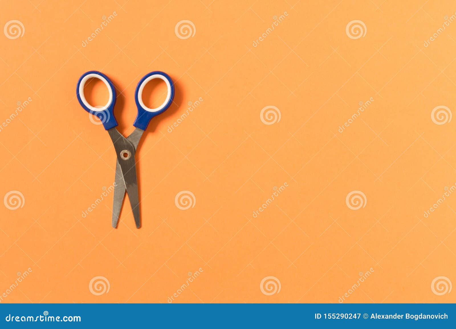 Scissors on an Orange Background. Colored Baby Scissors Stock Image ...