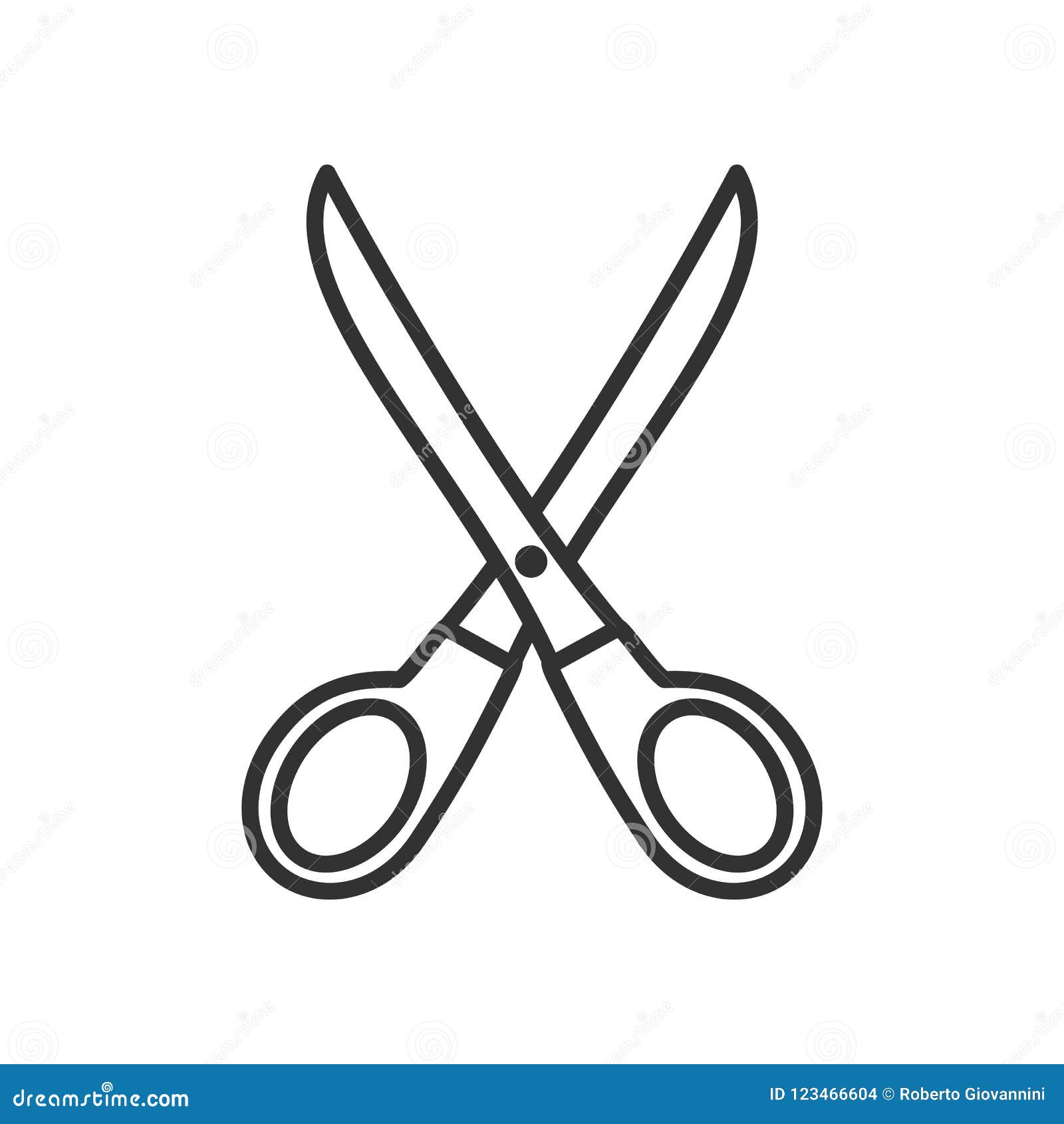 Scissors Outline Icon Illustration On Isolated White Background ... Scissors Outline Icon Illustration On Isolated White Background ...