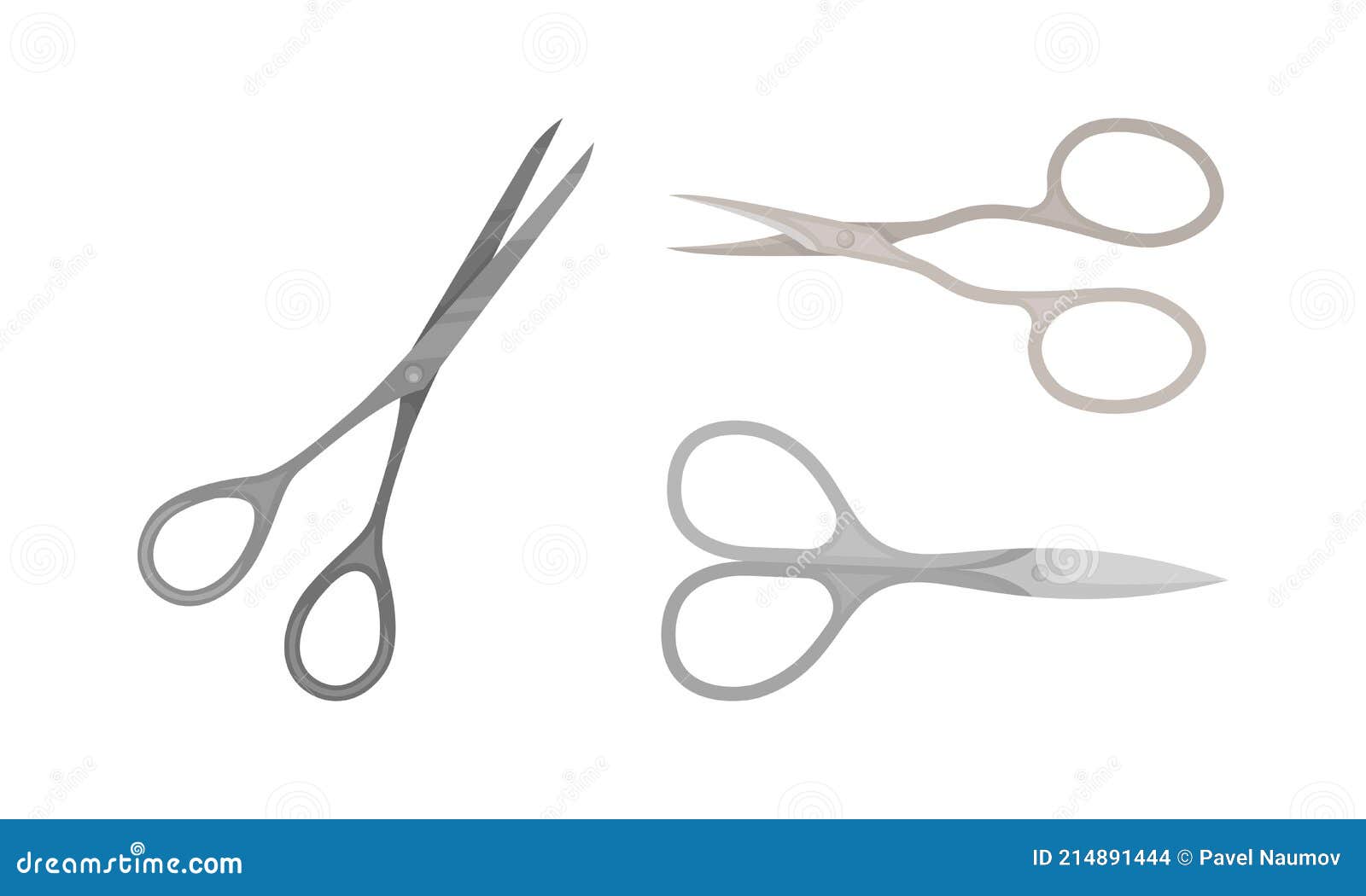 Scissors with Pair of Metal Blades As Hand-operated Shearing Tool ...