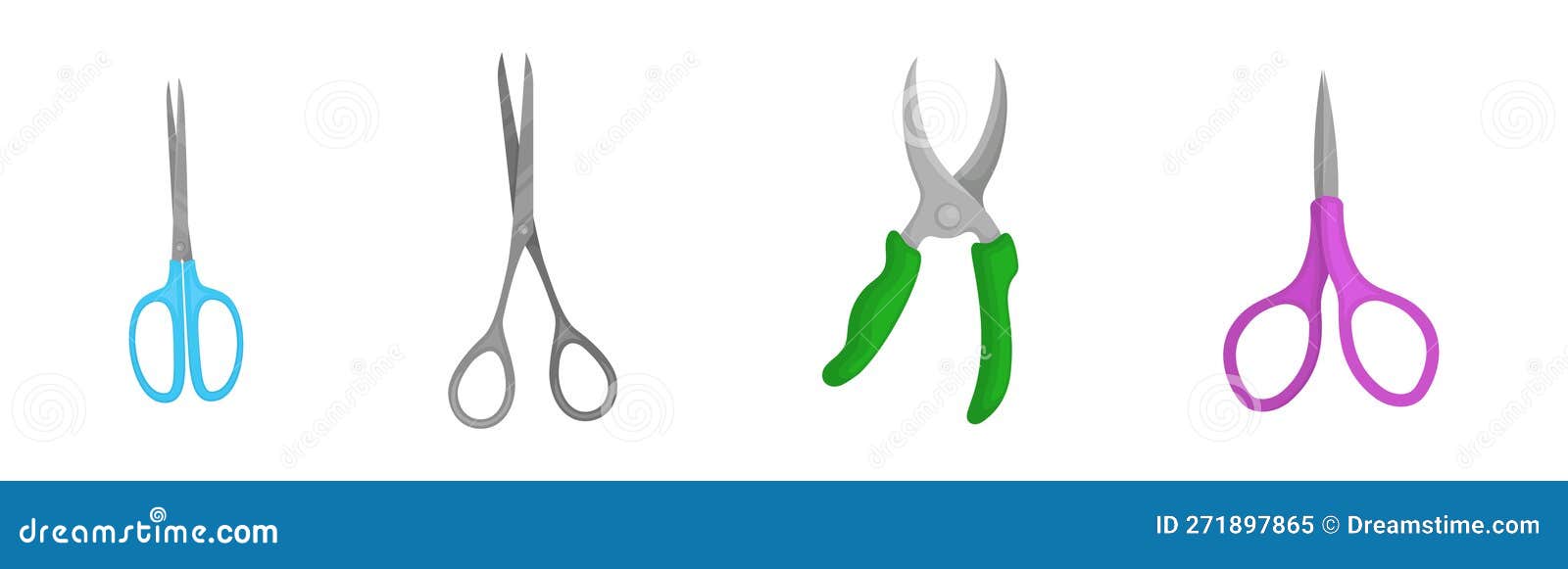 Scissors with Pair of Metal Blades As Hand-operated Shearing Tool ...