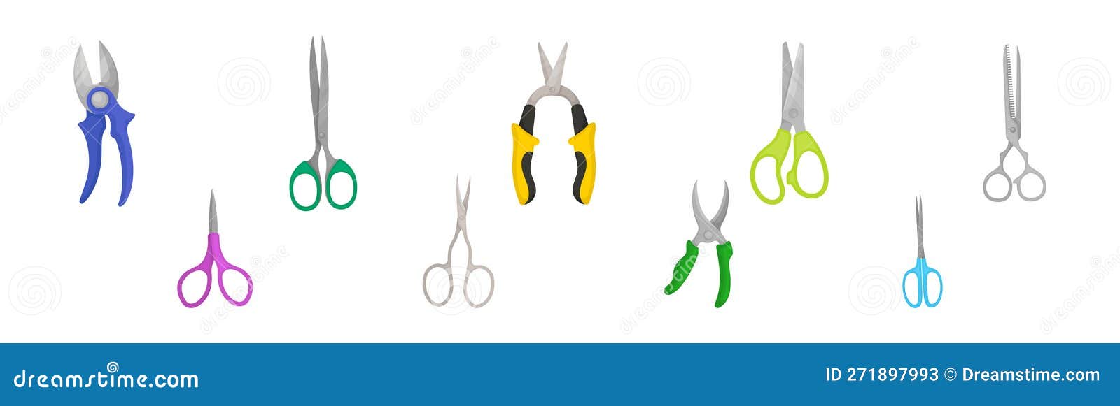 Scissors with Pair of Metal Blades As Hand-operated Shearing Tool ...