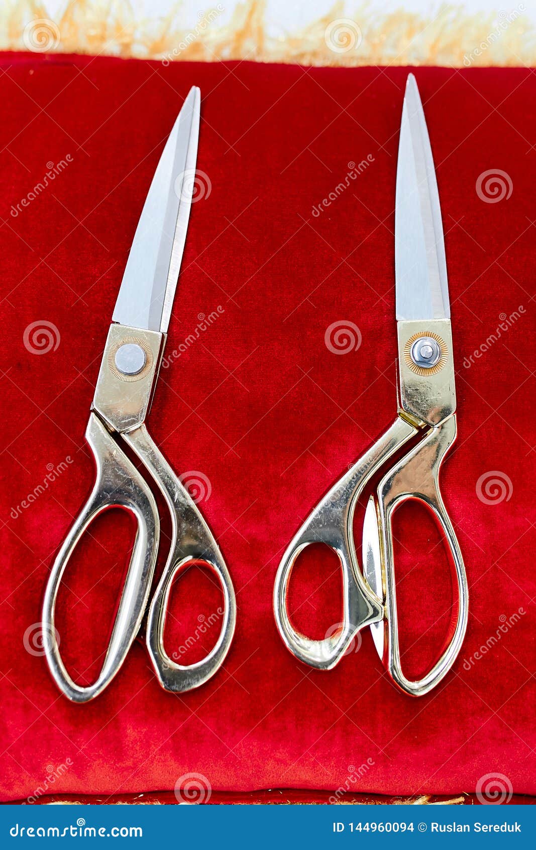 Scissors on the pillow stock photo. Image of customer - 144960094