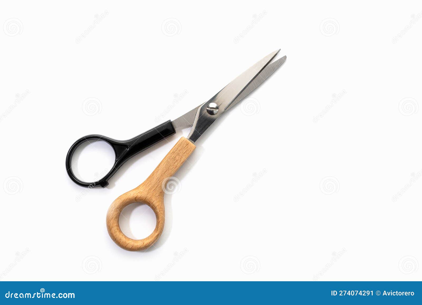 Scissors With A Plastic Handle That Has Been Replaced By A Self-made ...