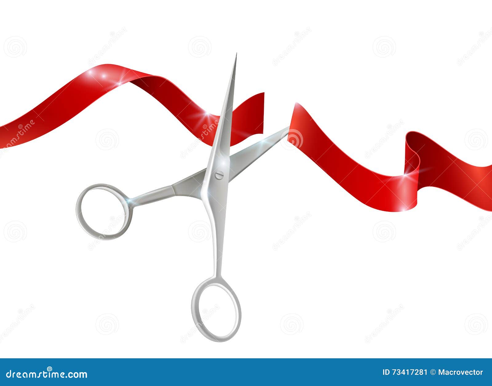 Scissors and Ribbon Realistic Illustration Stock Vector - Illustration ...
