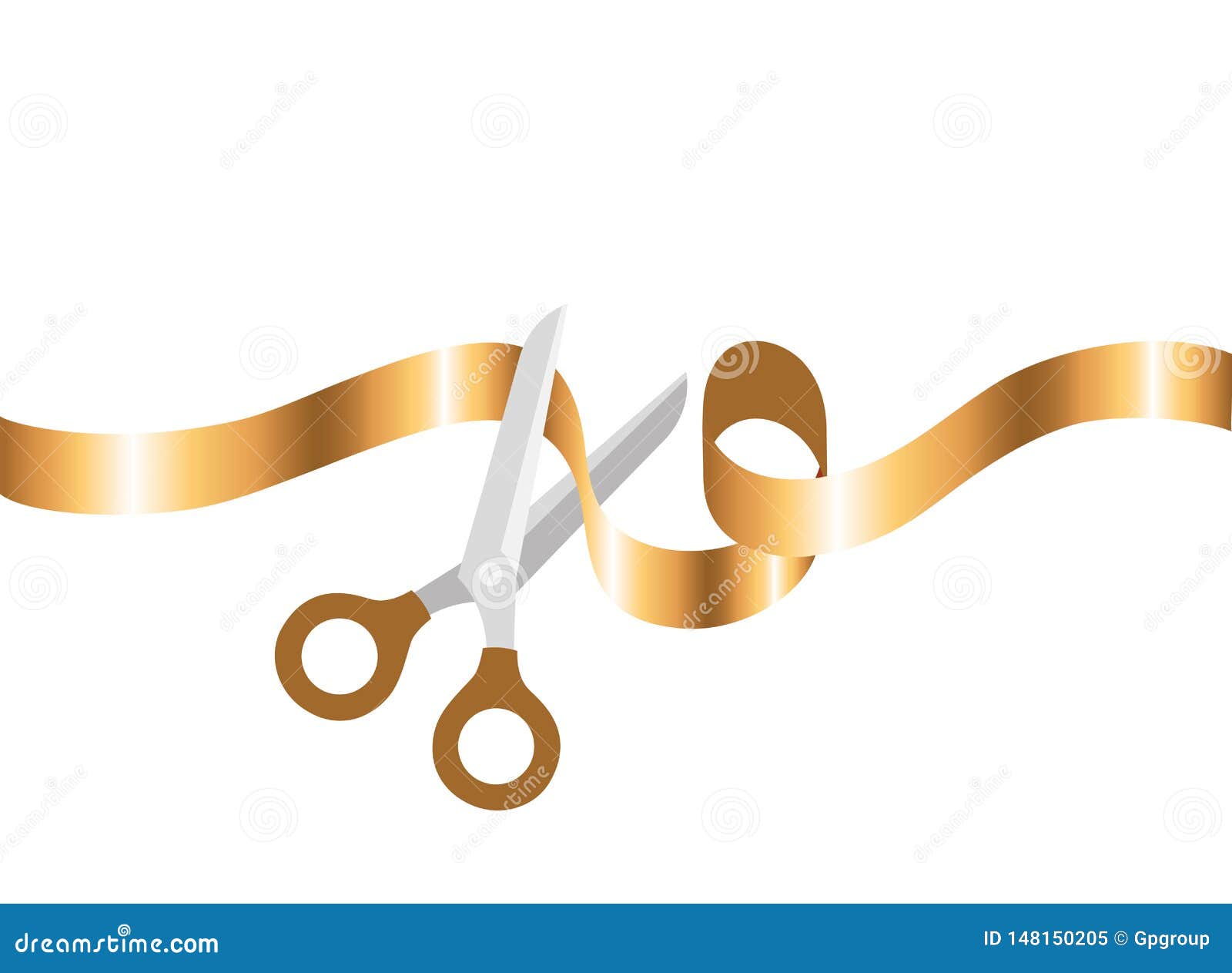 Scissors with Ribbon on White Background Stock Vector - Illustration of ...