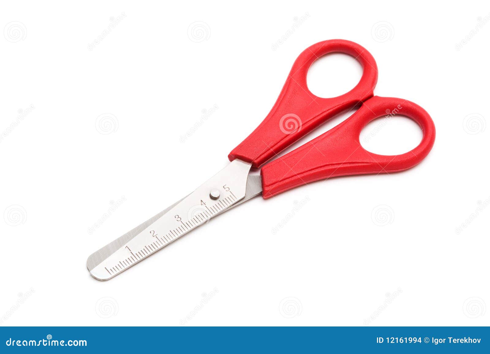 Scissors with a ruler stock photo. Image of plastic, cutter - 12161994