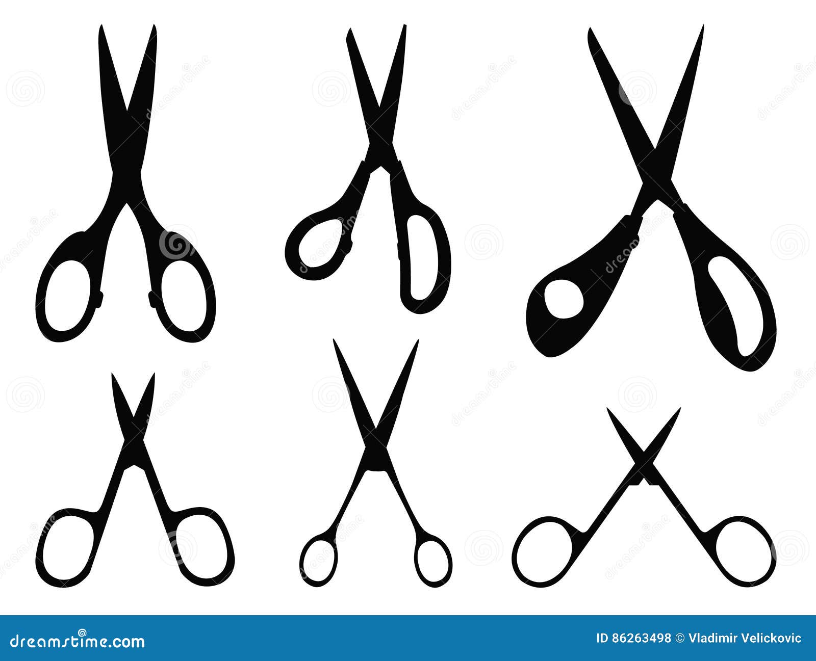 Scissors silhouette stock vector. Illustration of tools - 86263498