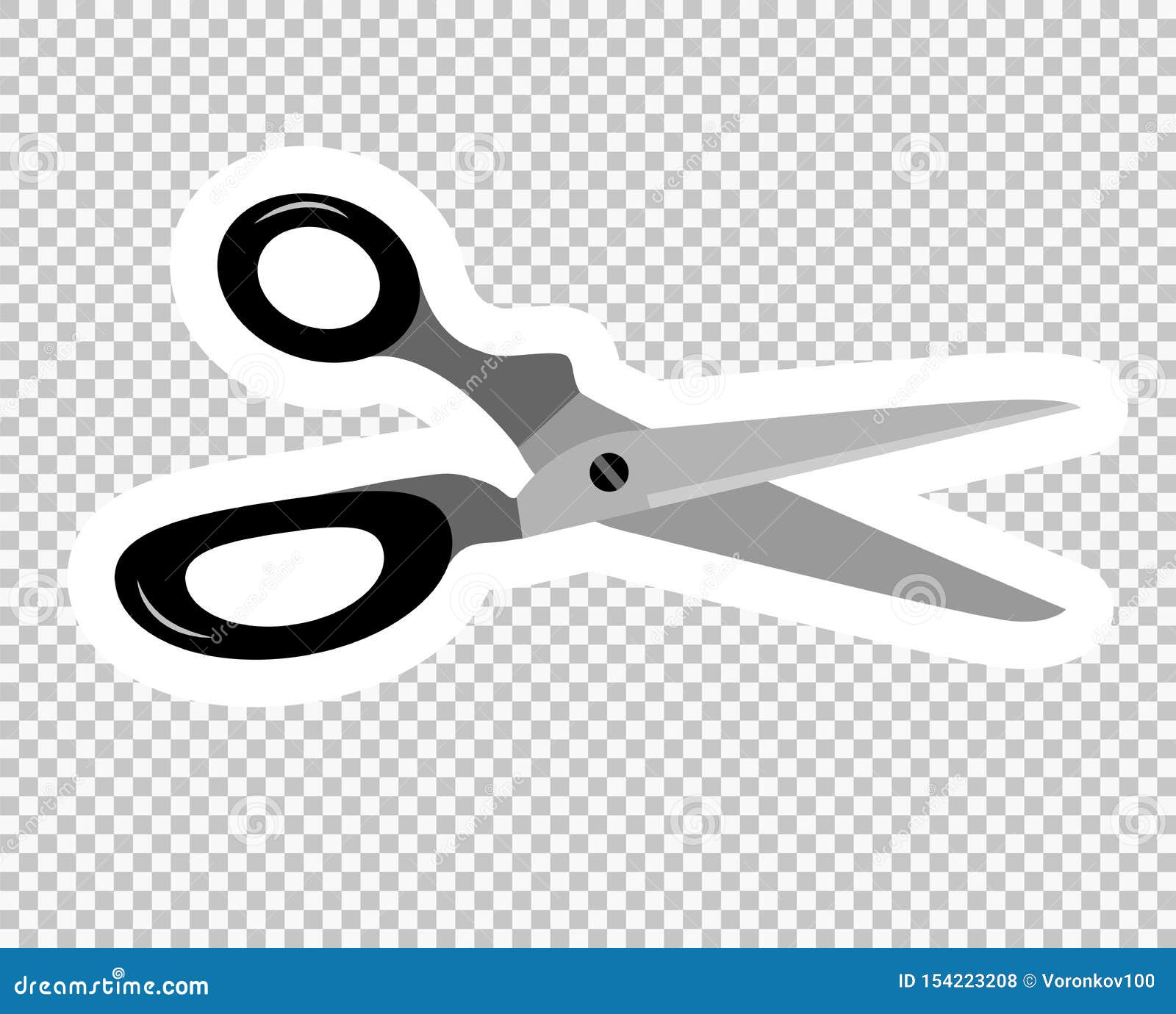 Scissors Sticker Icon. Vector Object Flat Style. the Element on a Stand ...