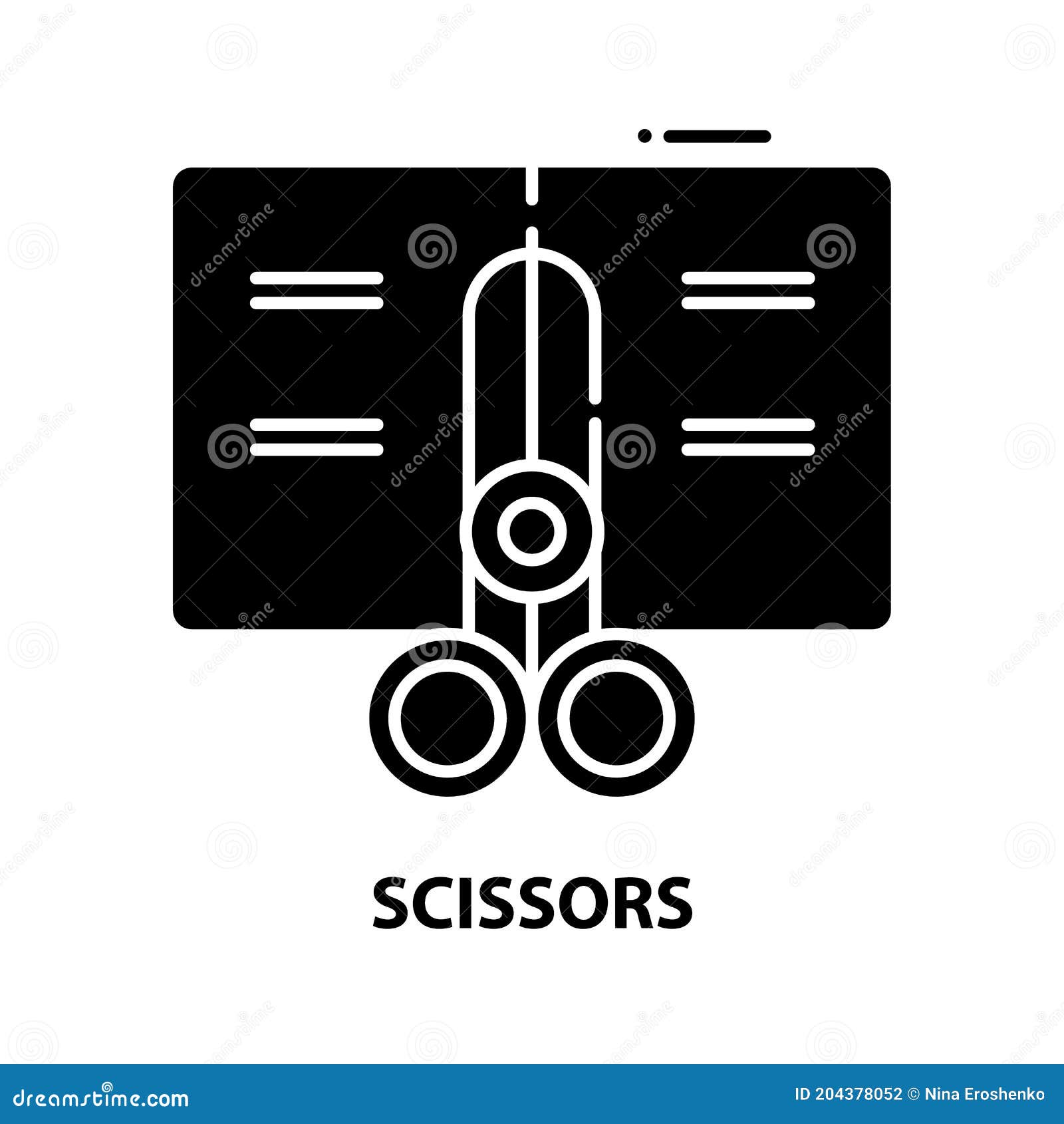 Scissors Symbol Icon, Black Vector Sign with Editable Strokes, Concept ...