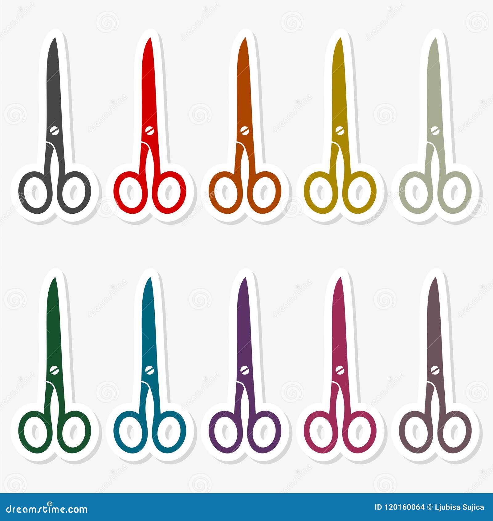 Scissors symbol icons set stock vector. Illustration of icon - 120160064