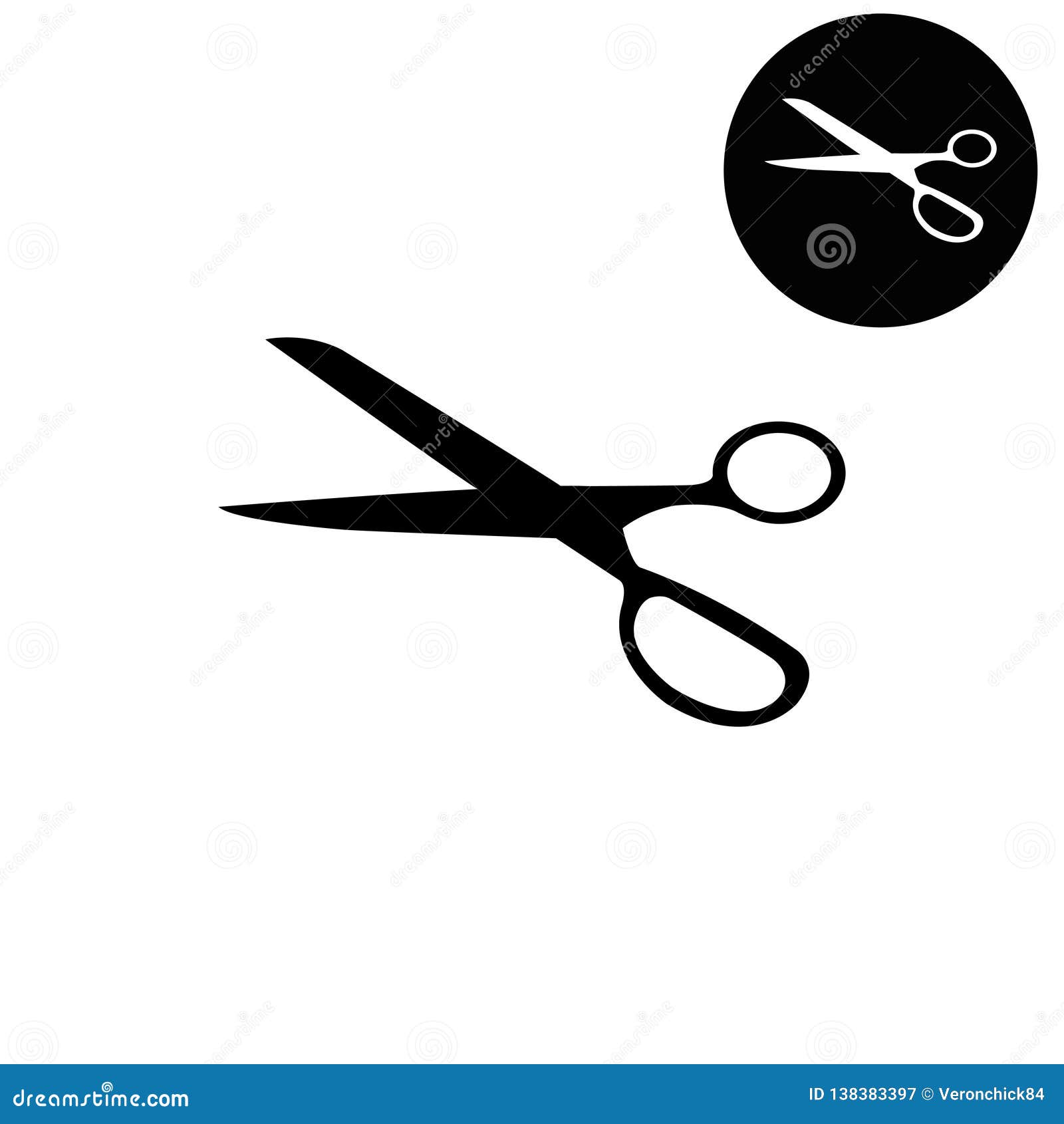 Scissors Symbol - White Vector Icon Stock Vector - Illustration of ...