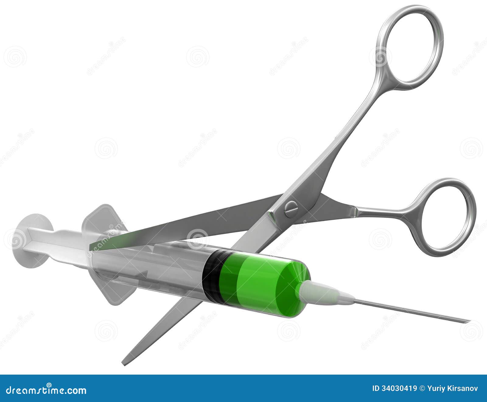 Scissors and Syringe (clipping Path Included) Stock Illustration ...