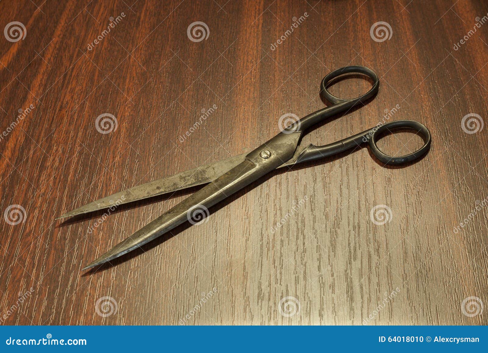 Scissors on table stock photo. Image of equipment, service - 64018010
