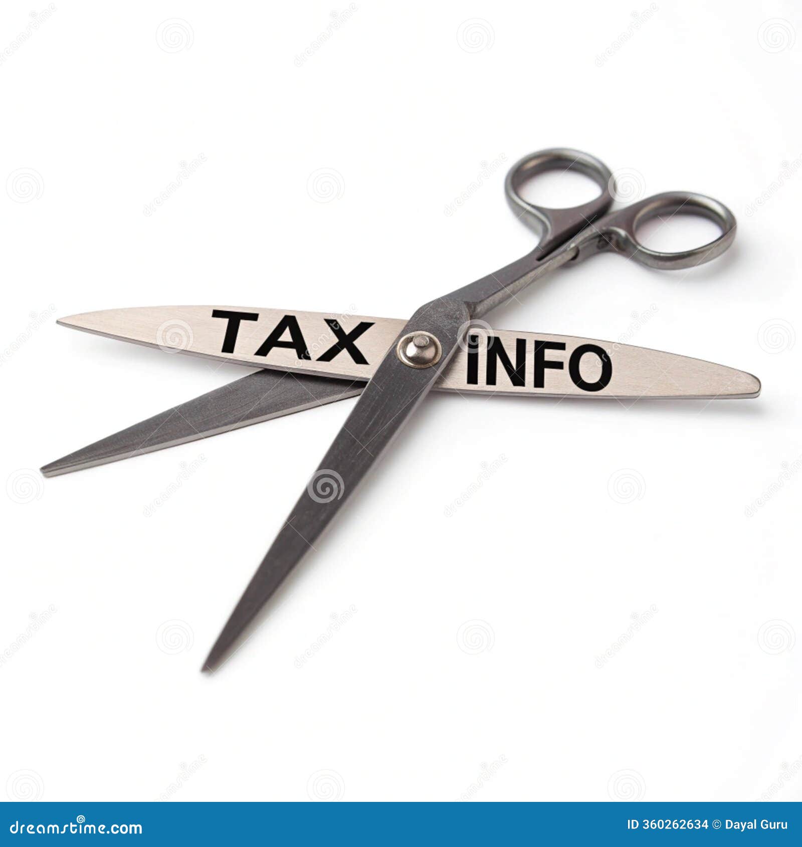 Scissors with Tax Text Isolated on White Background Stock Illustration ...