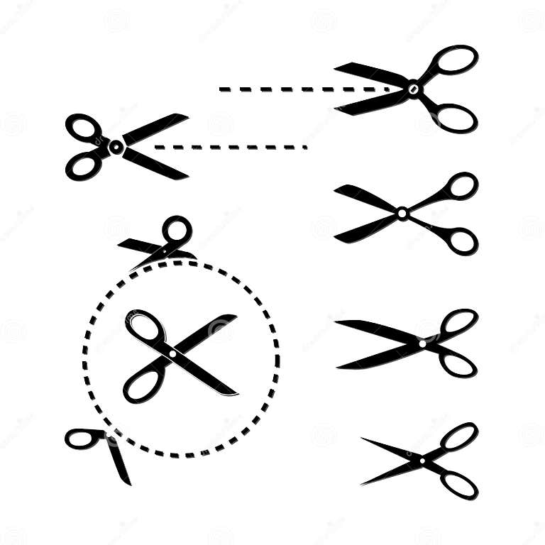 Scissors Templates stock vector. Illustration of dash - 35024699