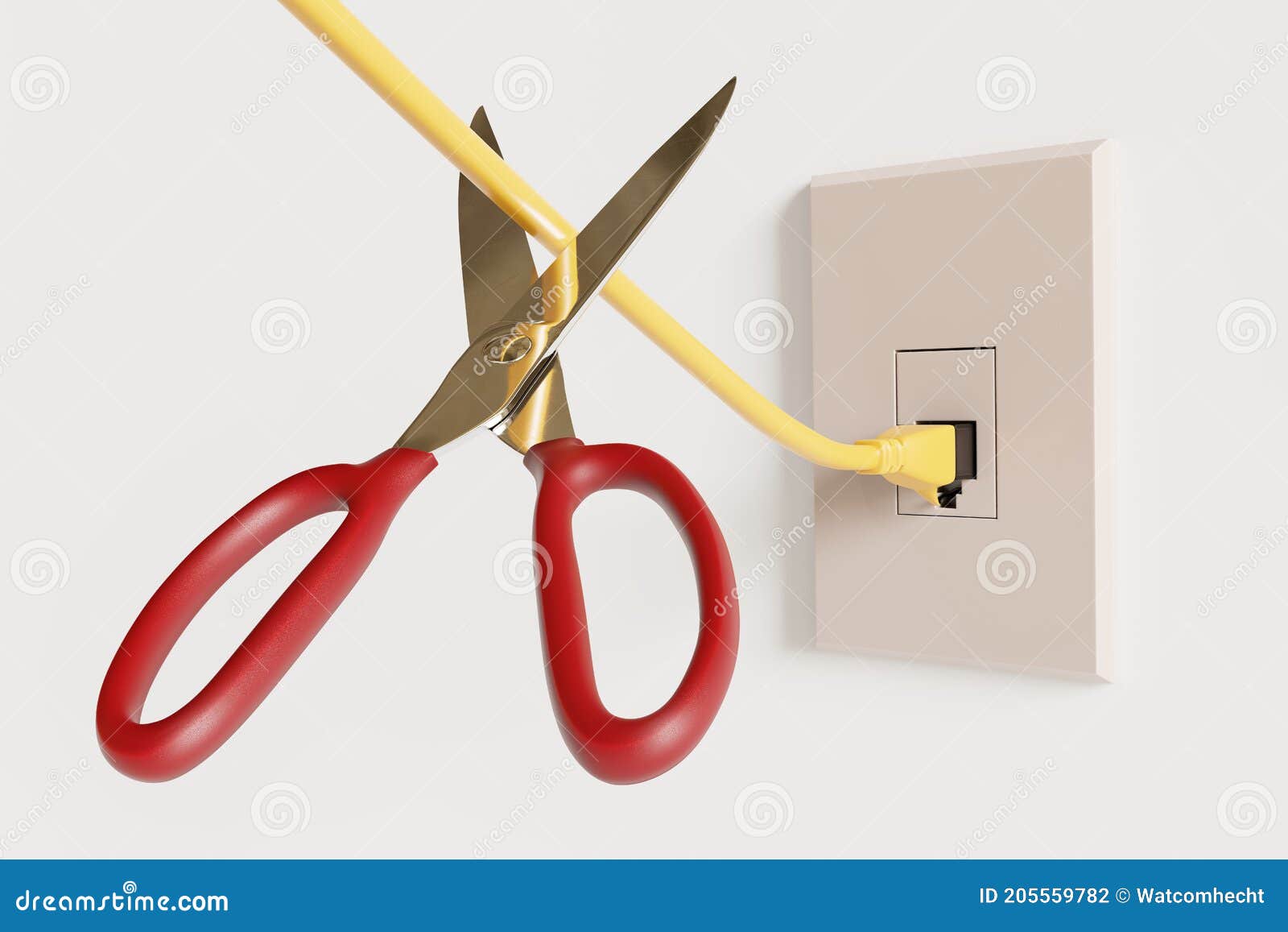 Scissors about To Snip an Ethernet Cable Stock Illustration ...