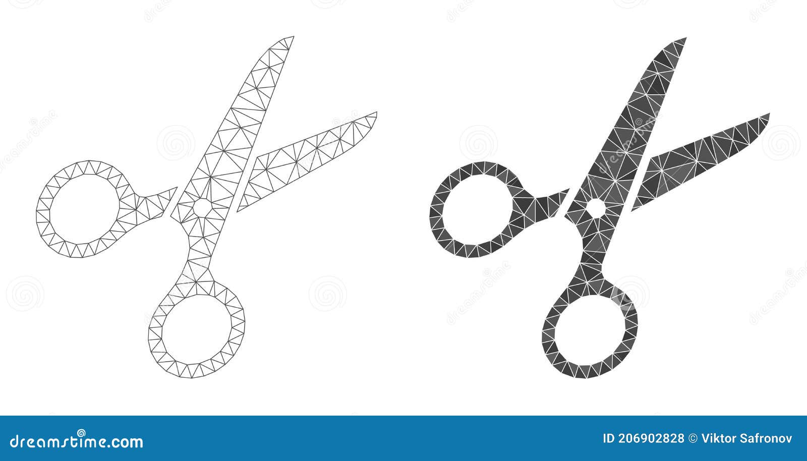 Scissors Triangle and Mesh Icon Stock Illustration - Illustration of ...