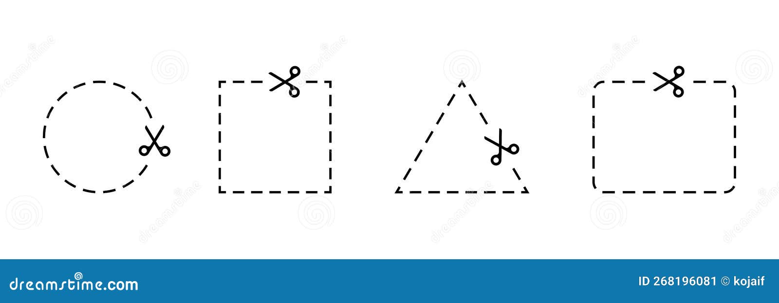 Scissors Vector Icon Set. Scissors Cut Line or Cut Here Symbol Stock ...