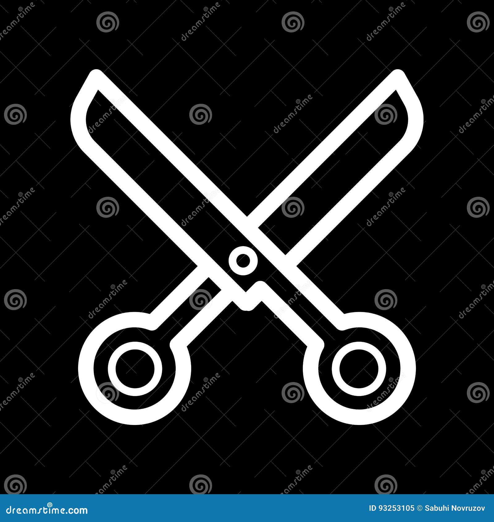 Scissors Vector Icon. White Scissors Illustration On Black Background ...