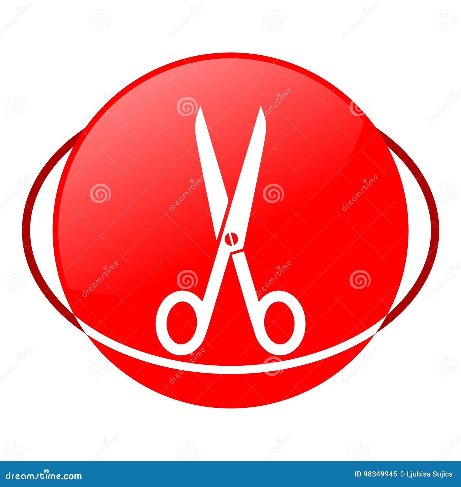 Scissors Vector Illustration, Red Icon Stock Vector - Illustration of ...