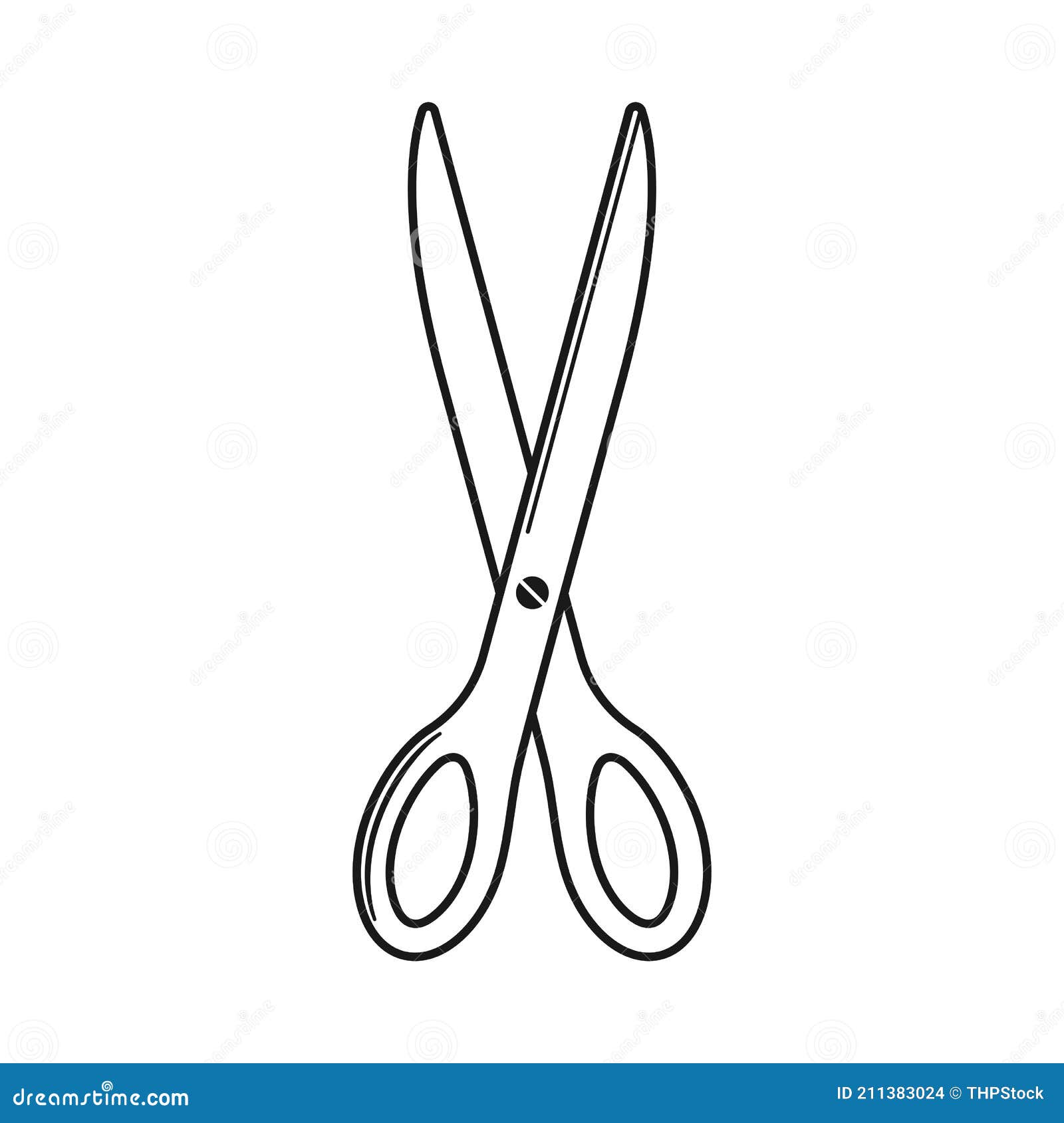 Scissors Vector Outline stock vector. Illustration of craft - 211383024
