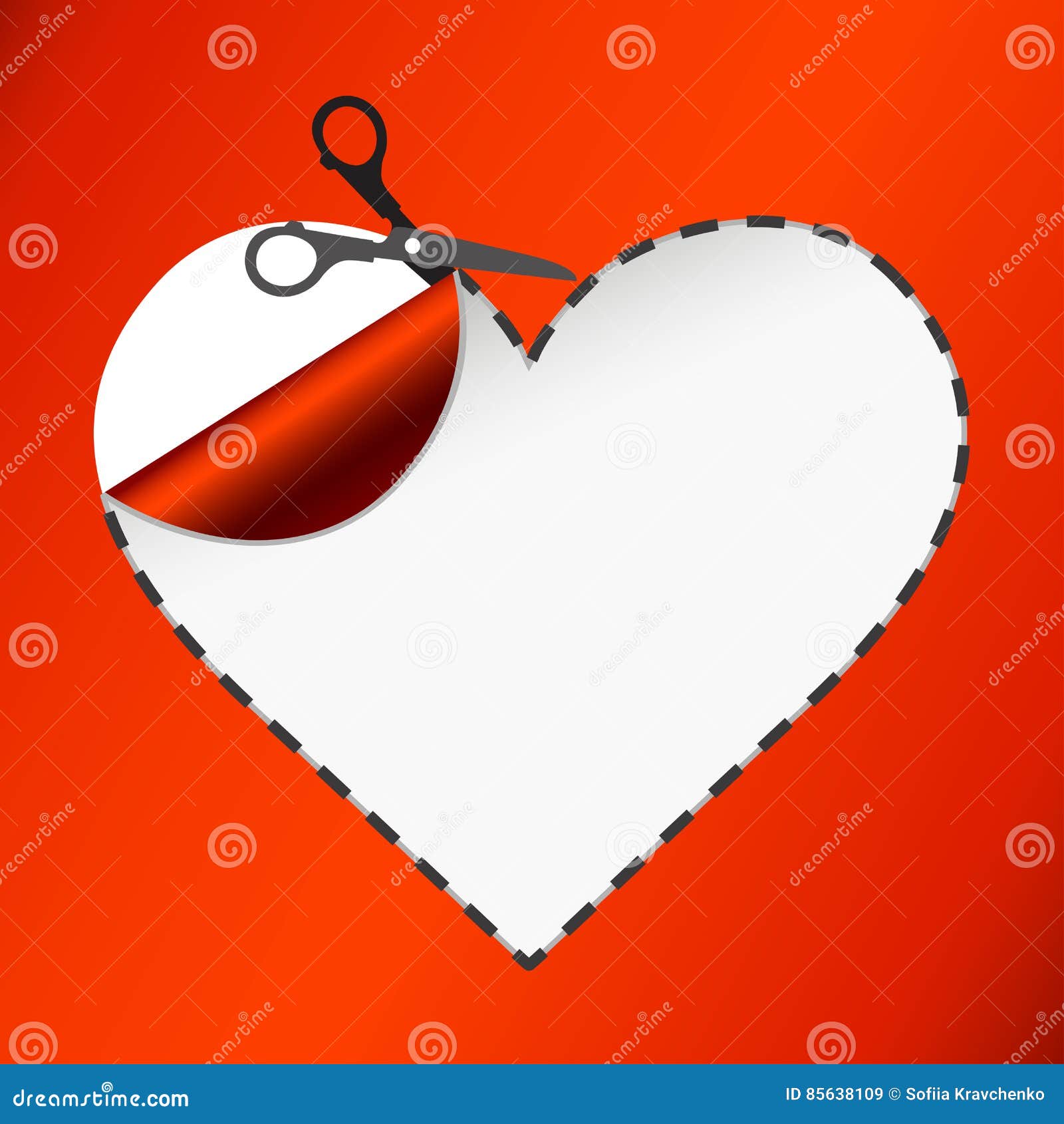 Scissors. Vector sticker stock vector. Illustration of heart - 85638109