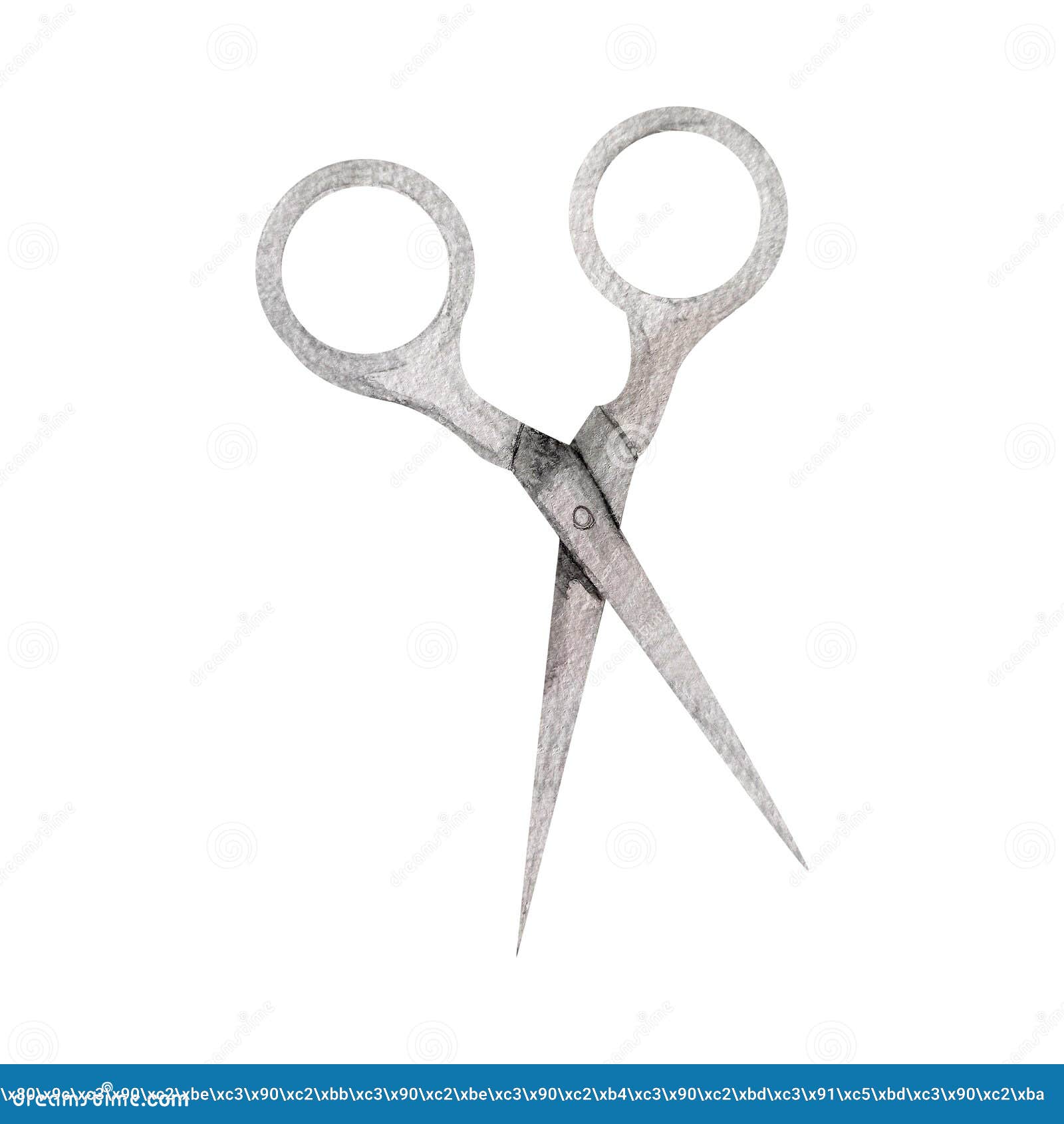 Scissors Watercolor Single Isolated Element Stock Illustration ...