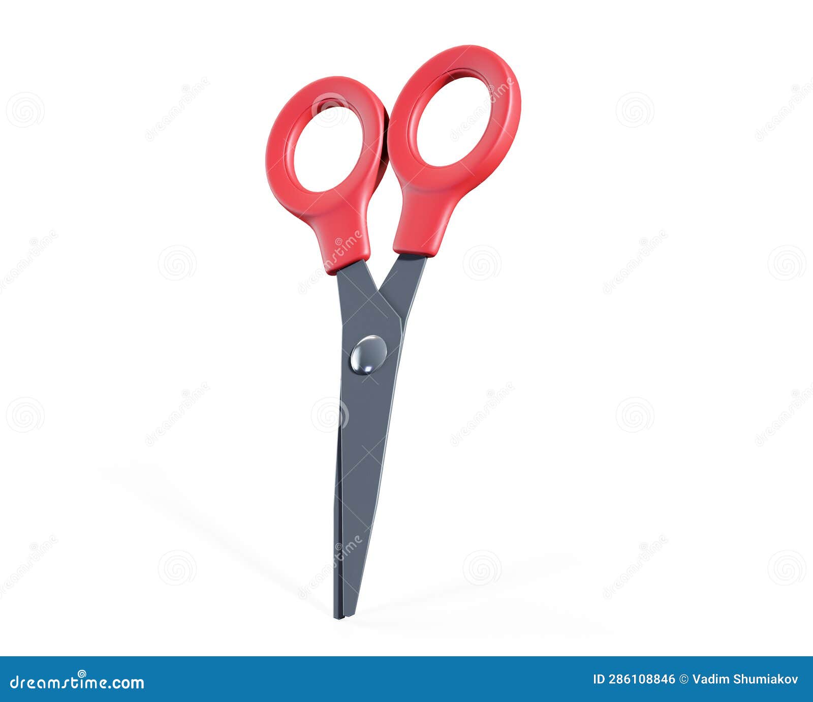 Scissors on a White Background. 3d Illustration Stock Illustration ...