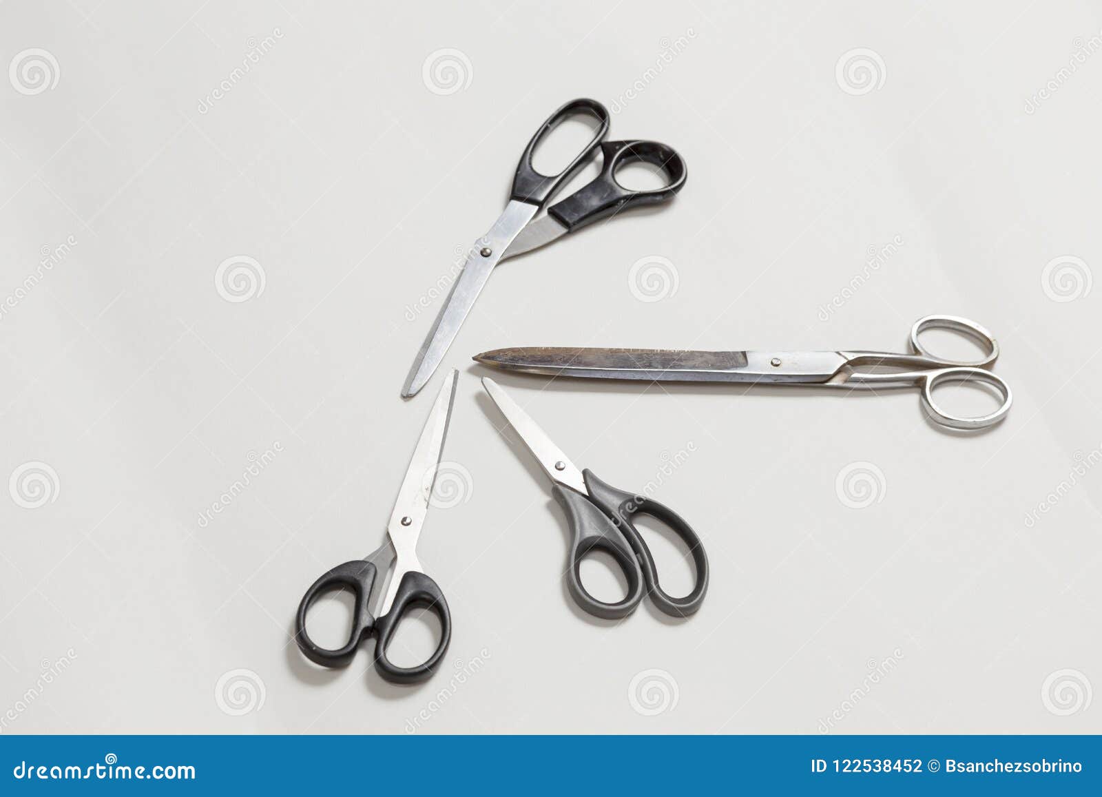 Scissors on White Background Stock Photo - Image of scissors, thimbles ...