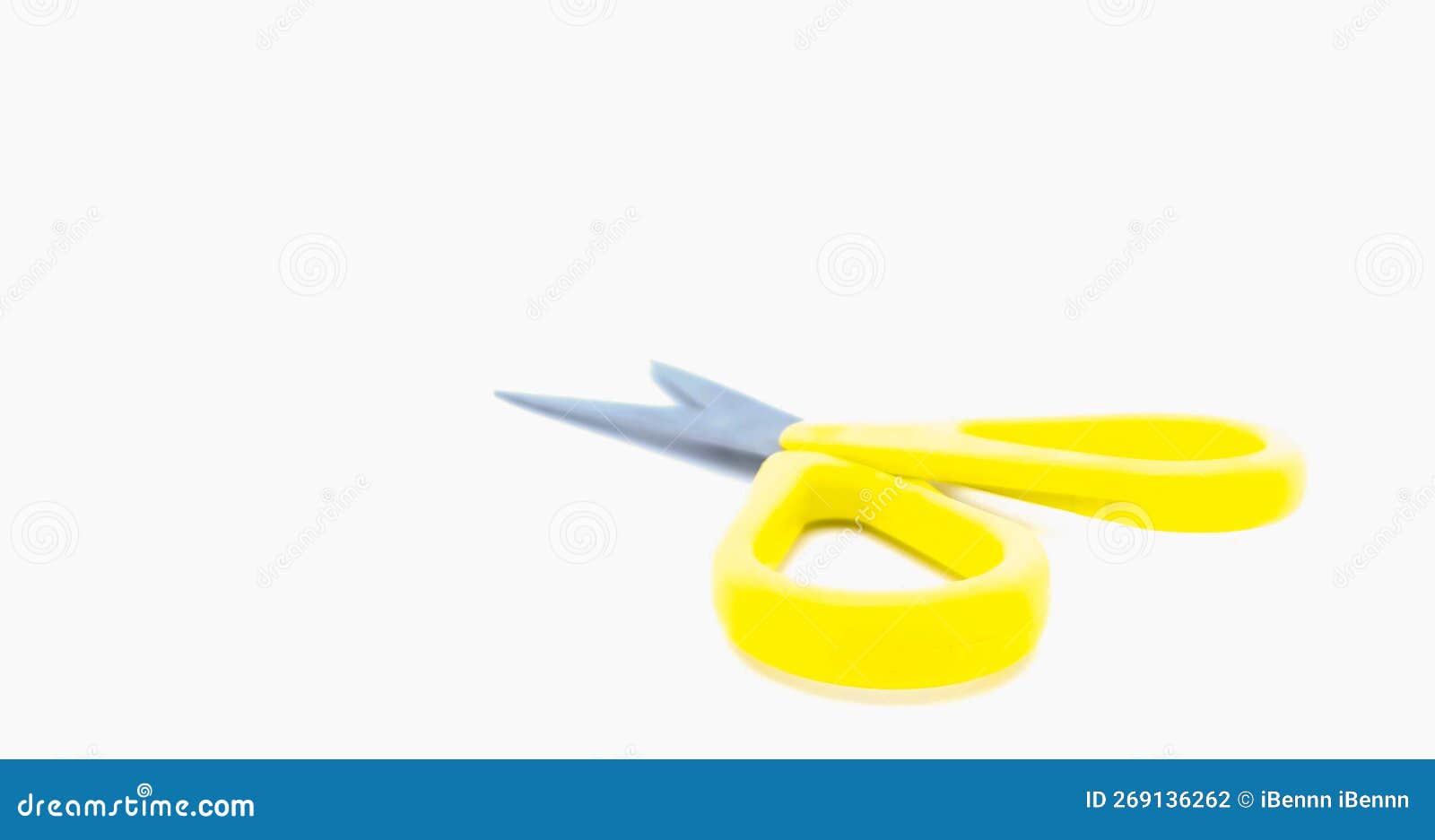 Scissors with Yellow Handle Isolated on White Stock Photo - Image of ...