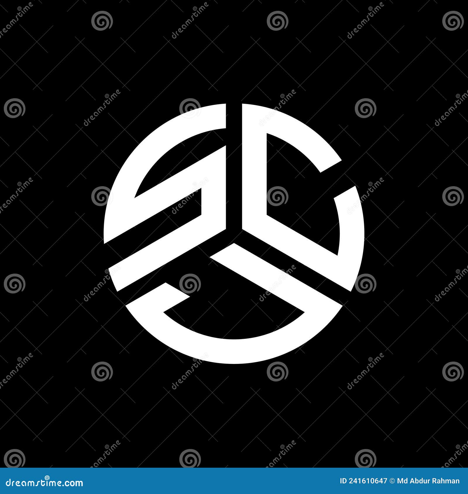 SCJ Letter Logo Design on Black Background. SCJ Creative Initials ...