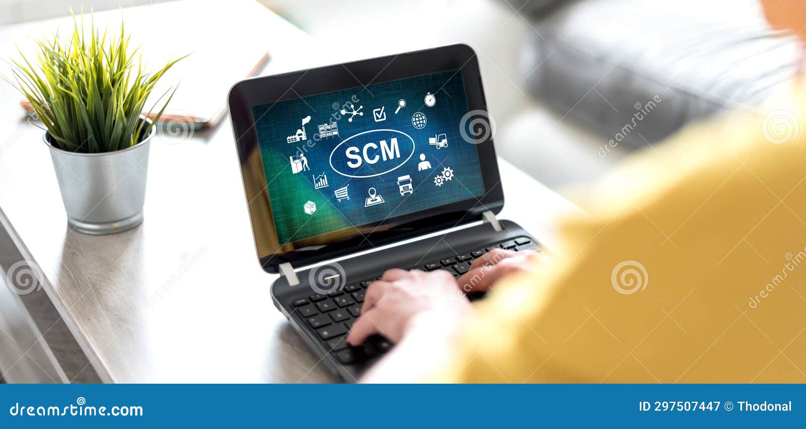 Scm Concept on a Laptop Screen Stock Image - Image of industry ...
