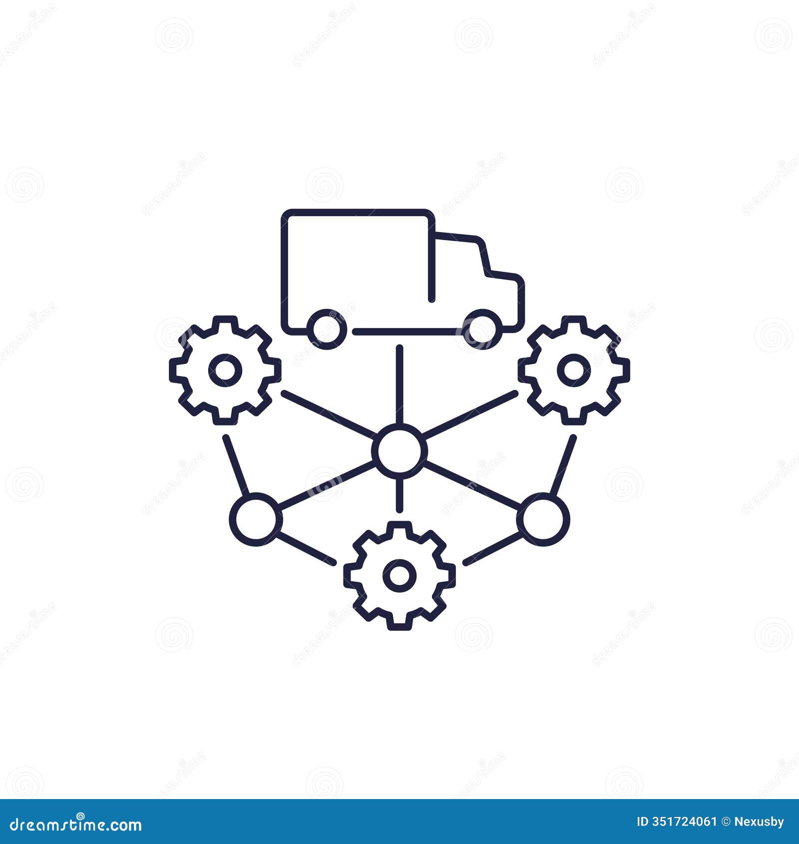 SCM Icon, Supply Chain Management Line Vector Stock Vector ...