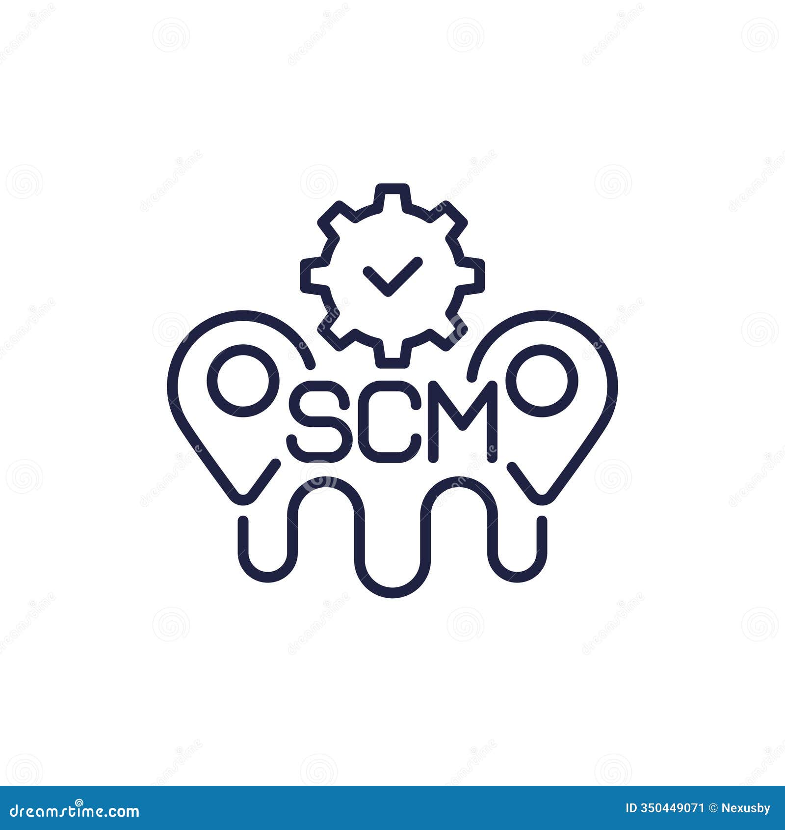 SCM Line Icon, Supply Chain Management Cartoon Vector | CartoonDealer ...