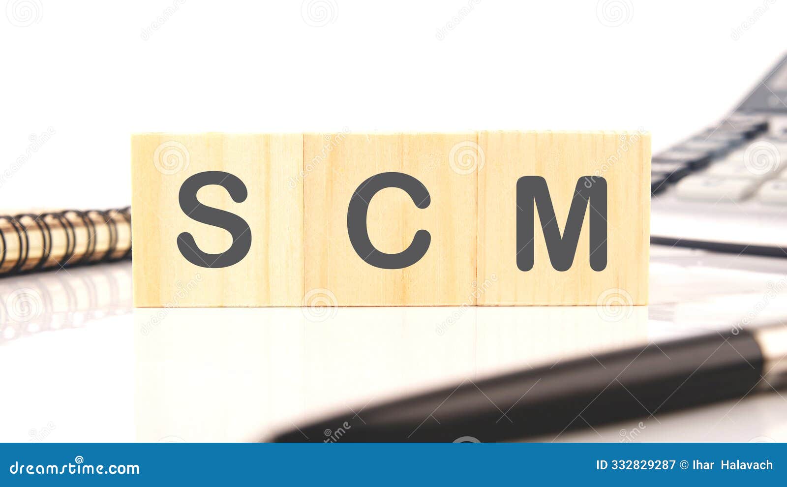 SCM Short for Supply Chain Management. SCM Assembled from Wooden Cubes ...
