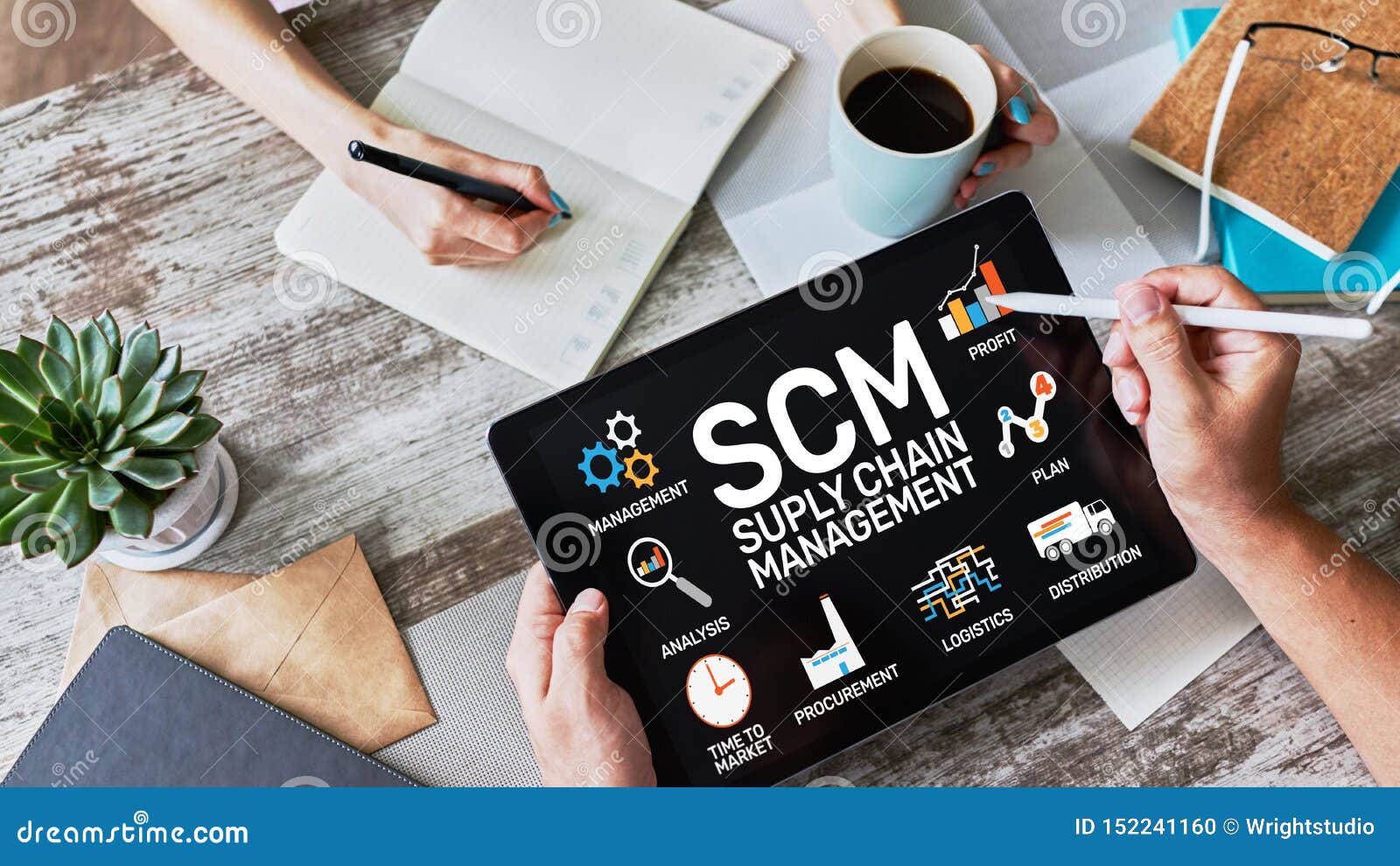 SCM - Supply Chain Management and Business Strategy Concept on the ...