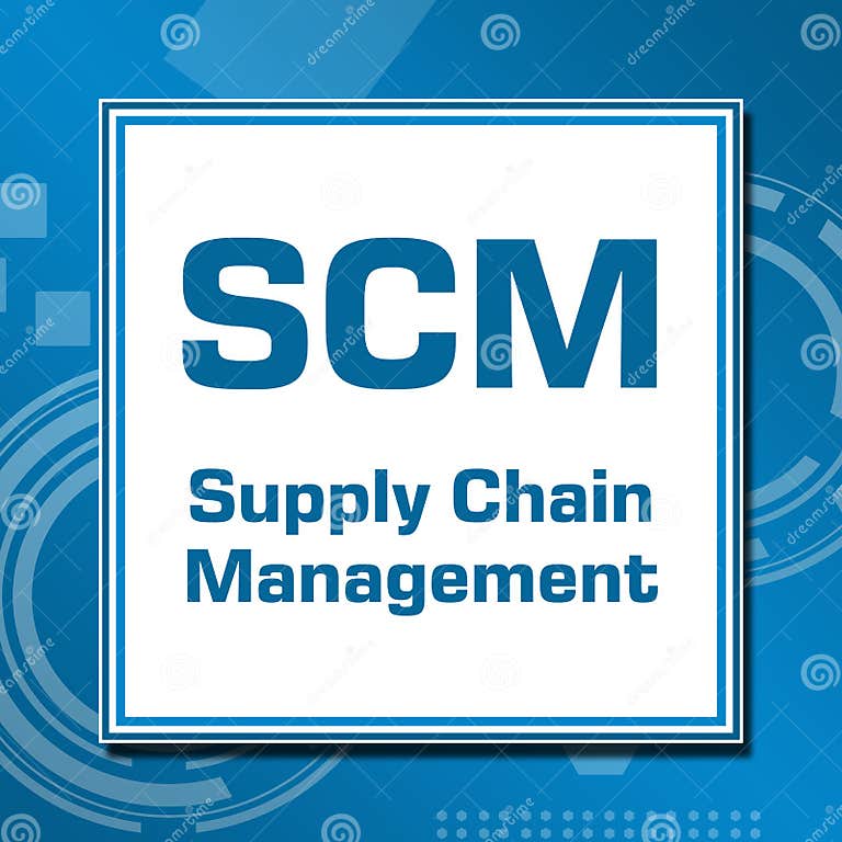 SCM Technical Blue White Square Stock Illustration - Illustration of ...